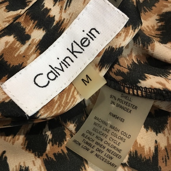 Calvin Klein | Dresses | Calvin Klein Animal Print Belted Dress B7 ...